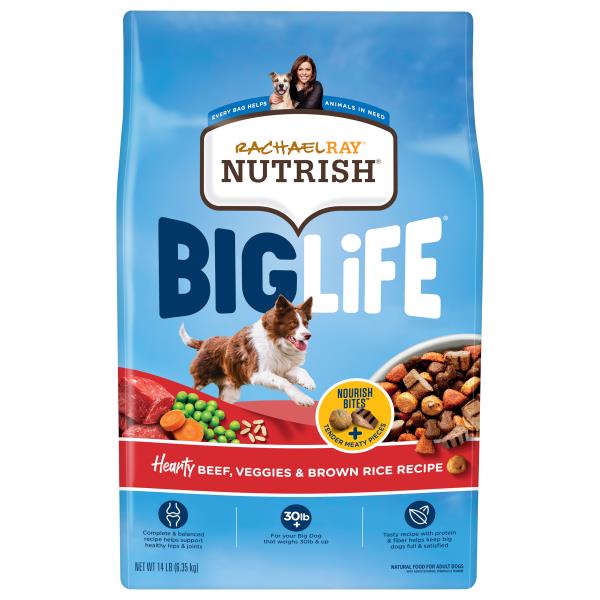 Rachael Ray Nutrish BigLife Food for Adult Dogs, Natural, Hearty Beef ...
