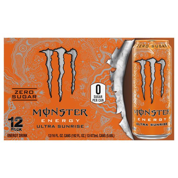 Monster Energy Energy Drink, Zero Sugar, Ultra Sunrise, 12 Pack ...