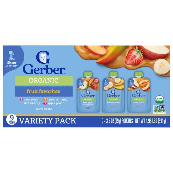 Gerber Organic for Baby Baby Food, Fruit & Veggies Favorites, Variety ...